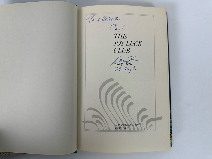 Signed First Edition Hardcover Book The Joy Luck Club Signed By Amy Tan ...