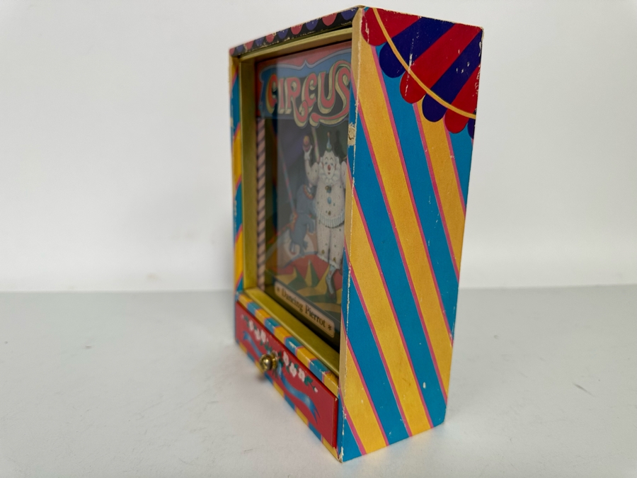 Vintage Circus Dancing Clown Music Diorama Box With Drawer 'Dancing ...