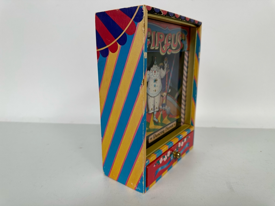 Vintage Circus Dancing Clown Music Diorama Box With Drawer 'Dancing ...