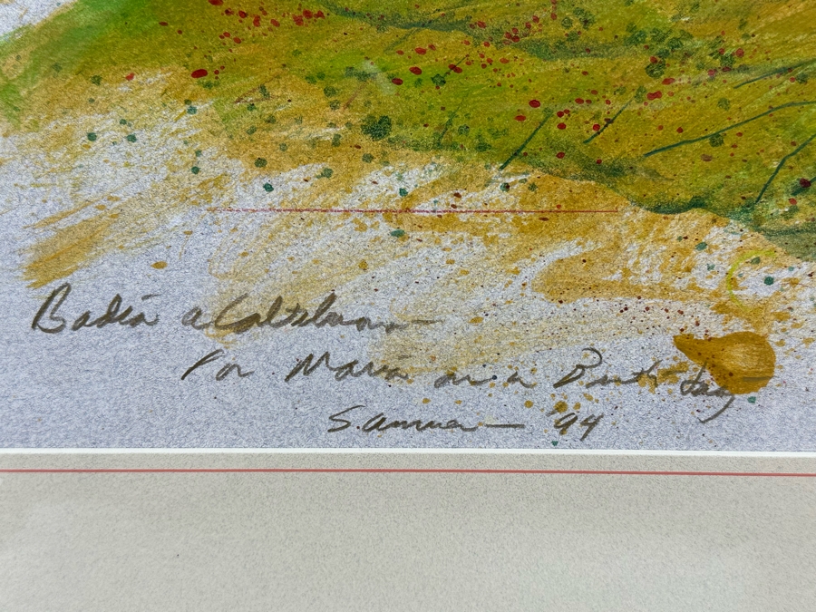 Signed Original Watercolor Painting On Paper 18 X 15 Framed