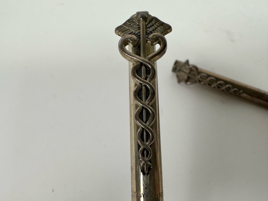 Tiffany & Co Sterling Silver Caduceus Ballpoint Pens, A Pair 47.8g ...