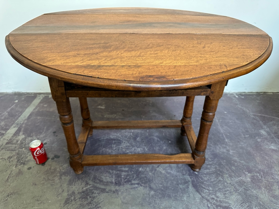 Primitive Antique Drop Leaf Table With Drawer 36W X 27H