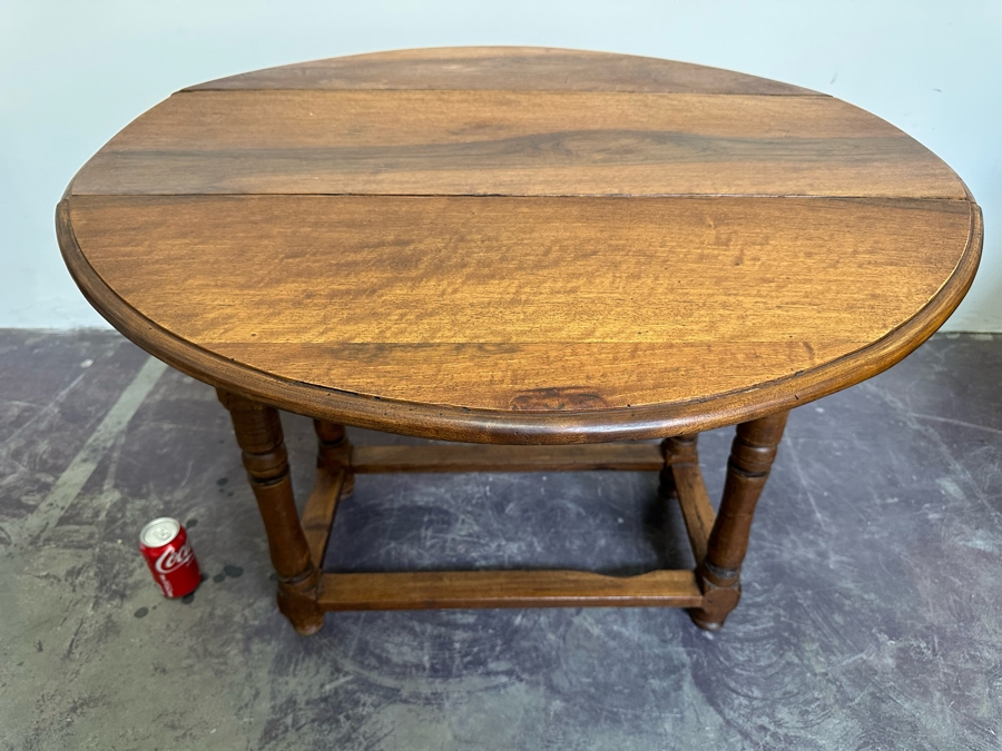 Primitive Antique Drop Leaf Table With Drawer 36W X 27H