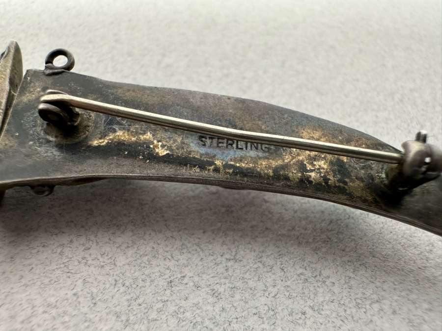 Vintage Sterling Silver Dagger With Sheath Jewelry Brooch Pin 3.5L 21.6g