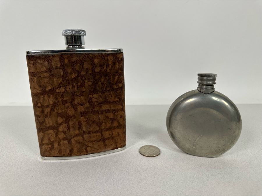 Pair Of Vintage British Flasks