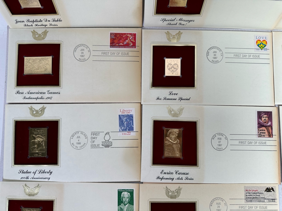 Collection Of 22Kt Gold Replica Stamps First Day Covers