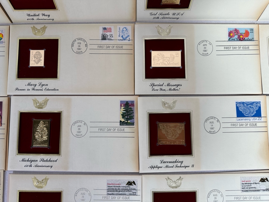 Collection Of 22Kt Gold Replica Stamps First Day Covers