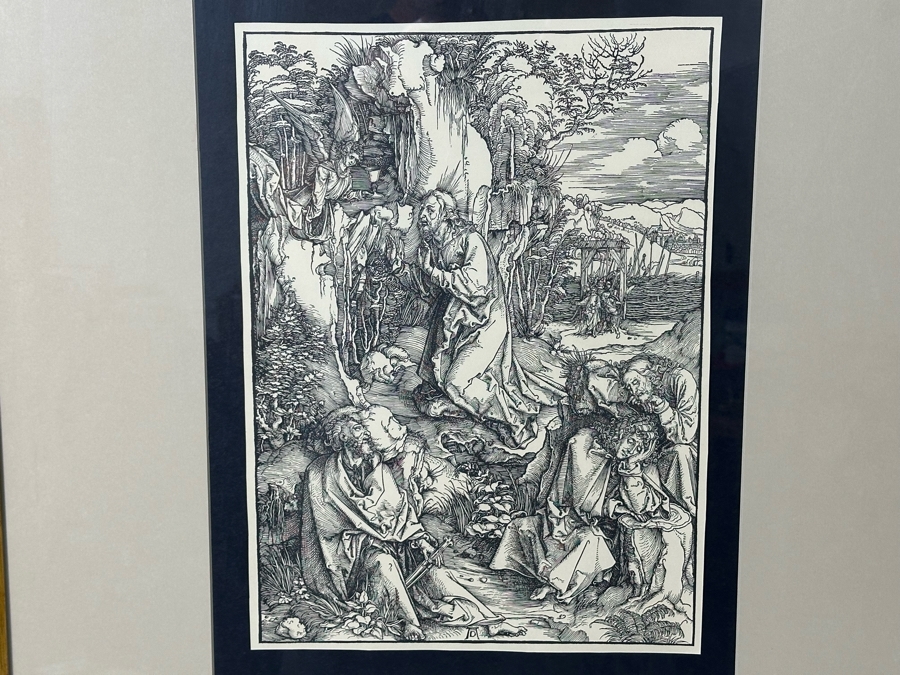 After Albrecht Durer 'Christ On The Mount Of Olives' Print 13 X 17 In Gold Frame 32 X 38