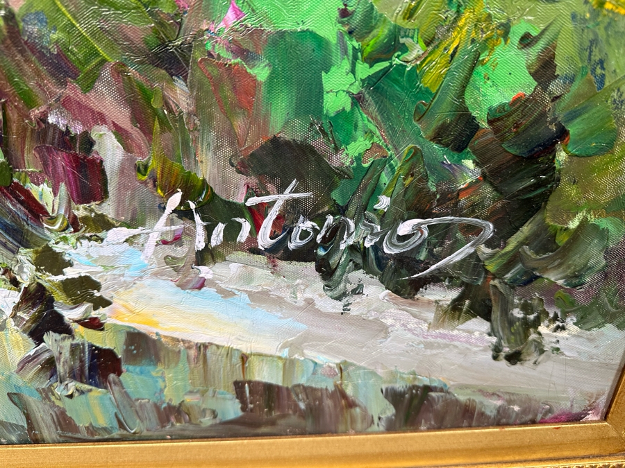 Large Original Seascape Oil On Canvas Painting Signed Antonio 72 X 48 ...