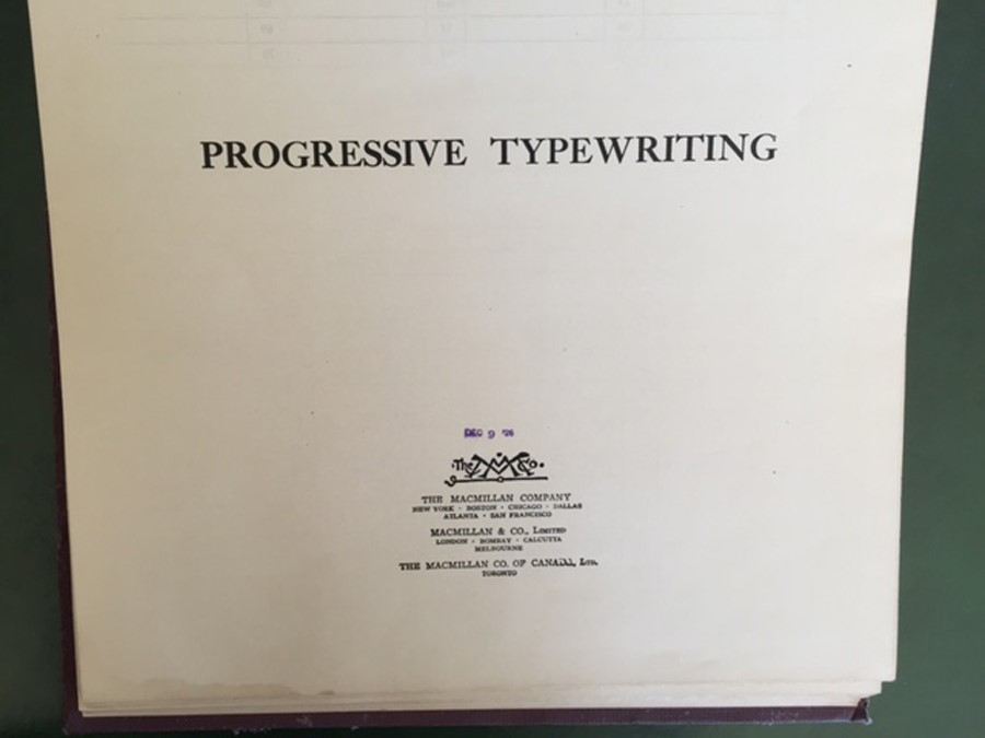 Pair of Vintage Typewriting Books - 1925 Progressive Typewriting & 1912 ...