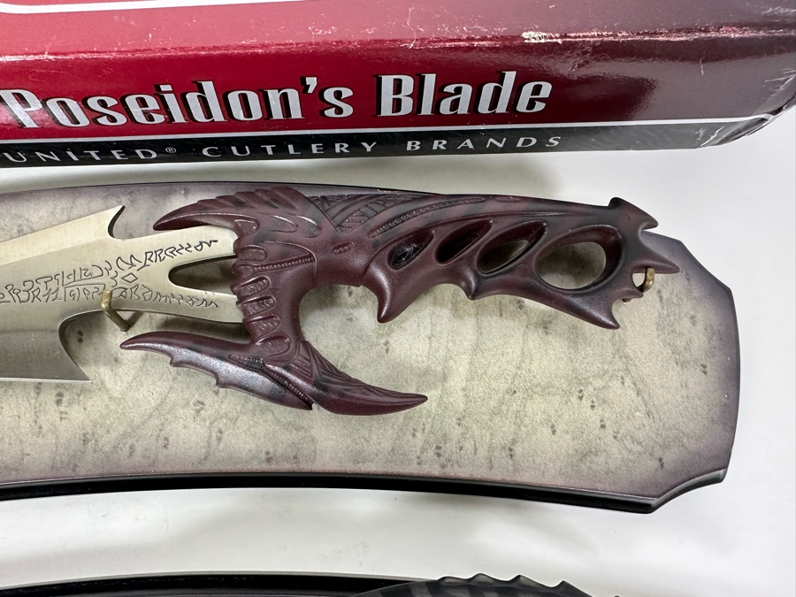 Pair Of United Cutlery Brands Fantasy Knives Poseidon's Blade 16L
