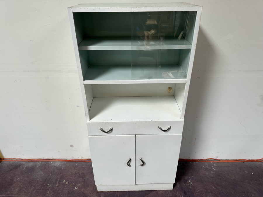 White metal cabinet vintage store