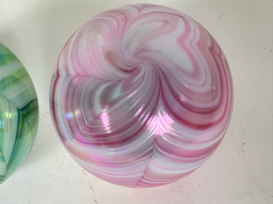 Pair Of Vintage Gibson Paperweights 2.75'H