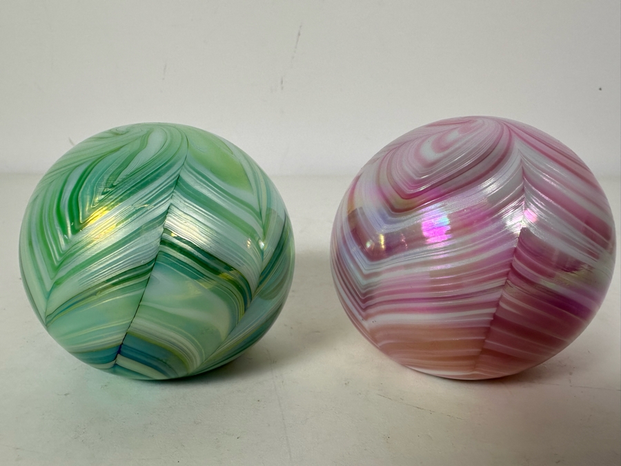 Pair Of Vintage Gibson Paperweights 2.75'H