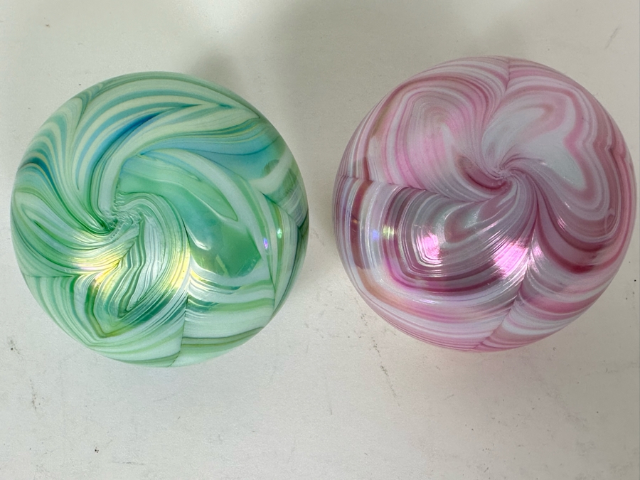 Pair Of Vintage Gibson Paperweights 2.75'H