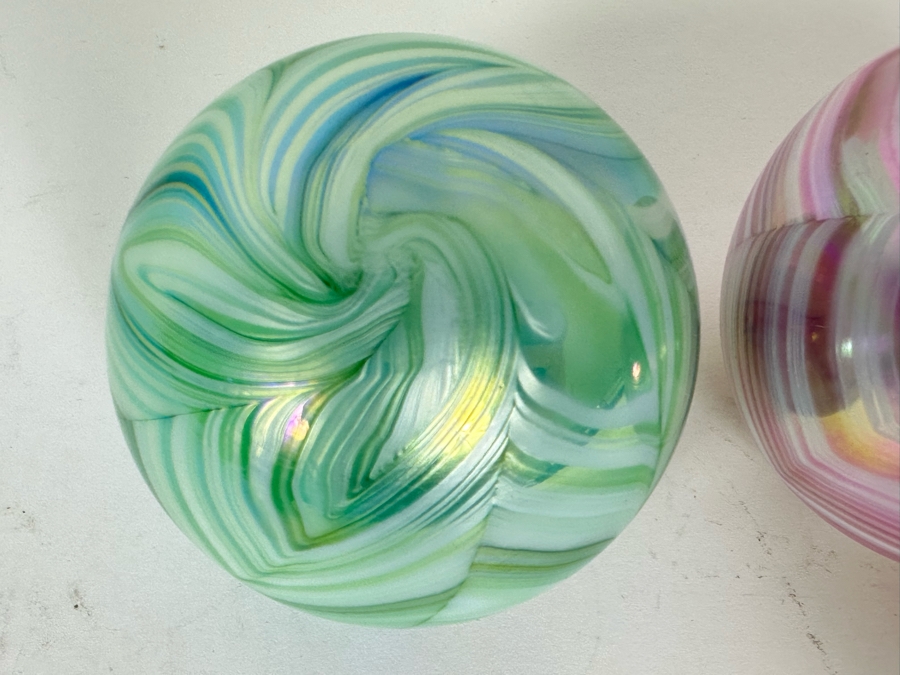 Pair Of Vintage Gibson Paperweights 2.75'H