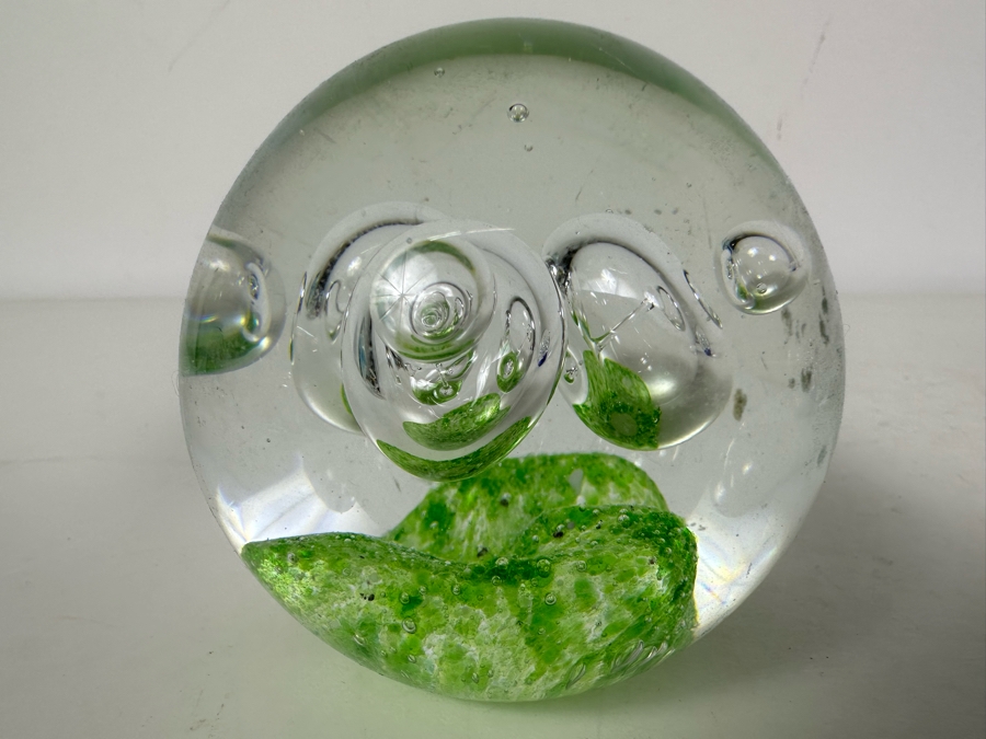 Three Glass Paperweights 3'H