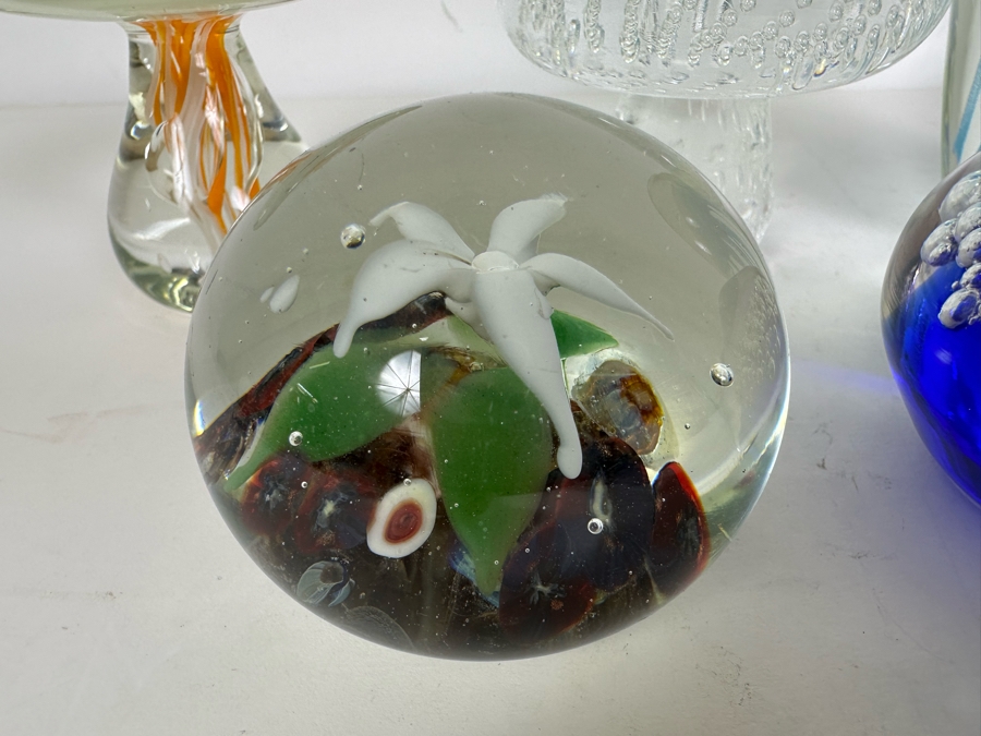 Nine Glass Paperweights