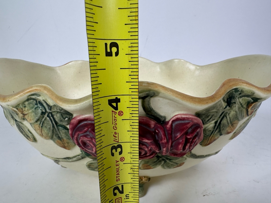 Vintage Weller Pottery Footed Centerpiece Bowl 10'W X 7'D X 4.25'H