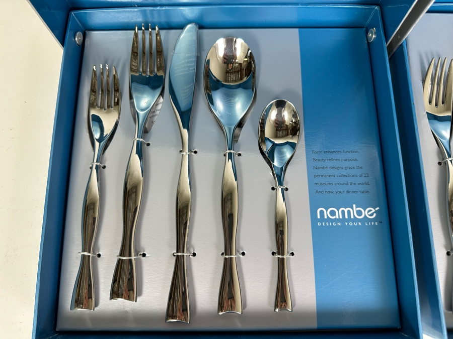 Pair Of New Nambe Butterfly Flatware Place Settings Karim Rashid