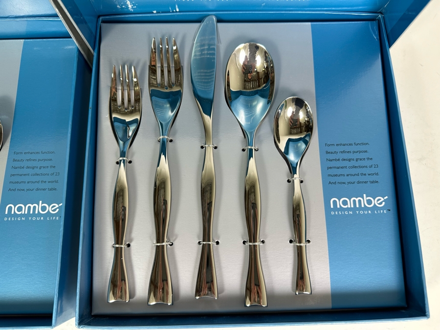 Pair Of New Nambe Butterfly Flatware Place Settings Karim Rashid