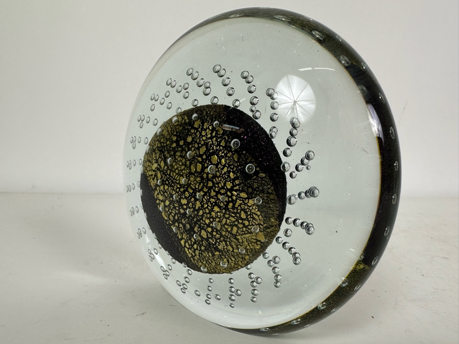 Artist Signed Art Glass Sculpture Paperweight 5.5'W X 5'H