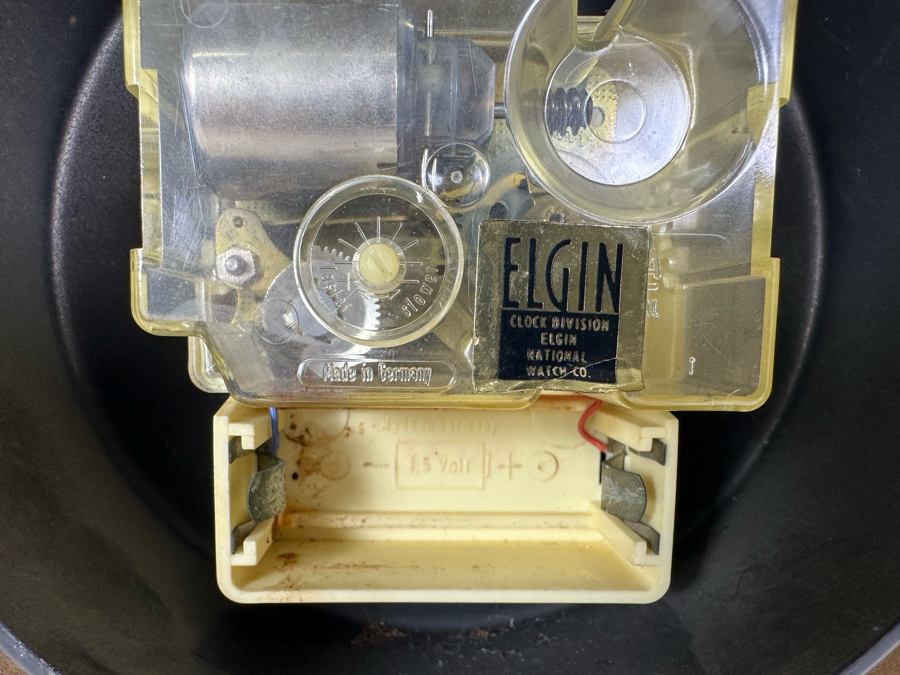 Mid-Century Wood and Metal Clock, Not Working 24'H x 19'W