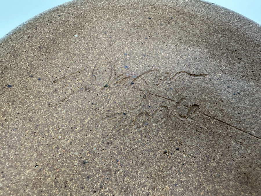 Artist Signed Studio Pottery Blue Pot with Lid