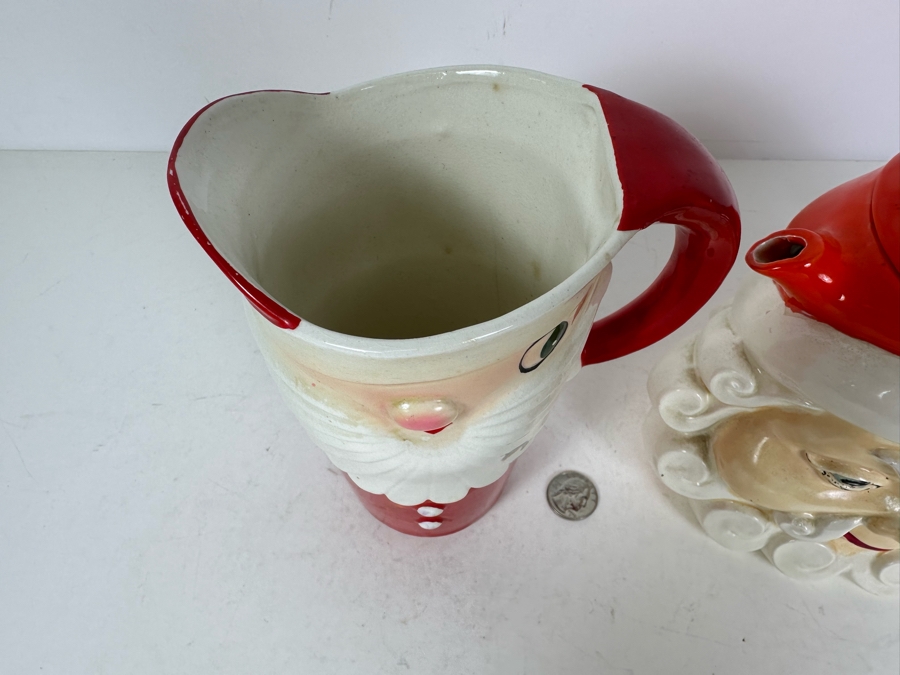 Vintage 1959 MCM Santa Claus Pitcher By Holt-Howard 7.5'H And Vintage ...