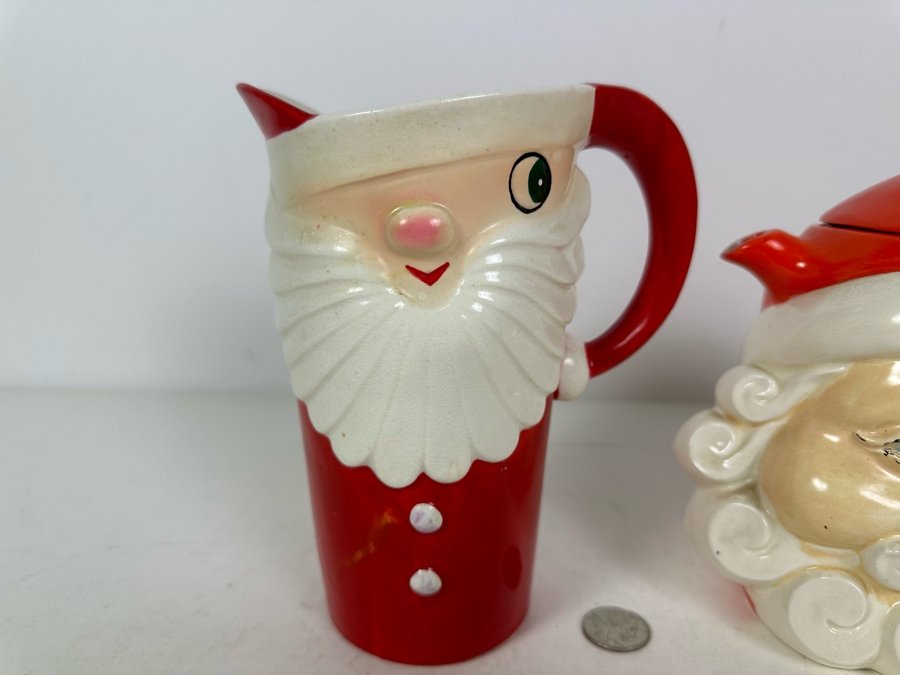 Vintage 1959 MCM Santa Claus Pitcher By Holt-Howard 7.5'H And Vintage ...
