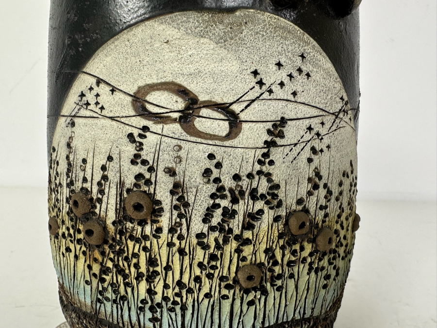 Signed Art Pottery Vase 7.5'H