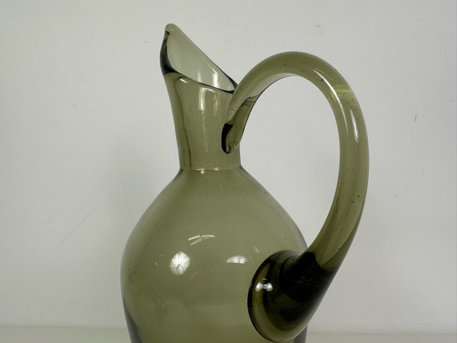 Vintage MCM Glass Pitcher 12'H