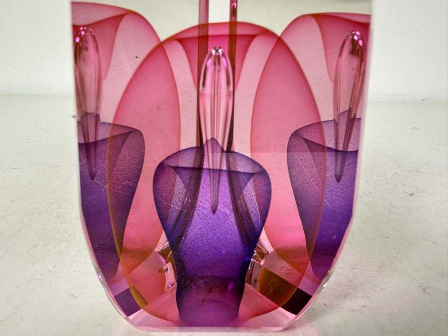 Ed Nesteruk (B. 1941, American) Art Glass Sculpture Paperweight 4.75'H ...