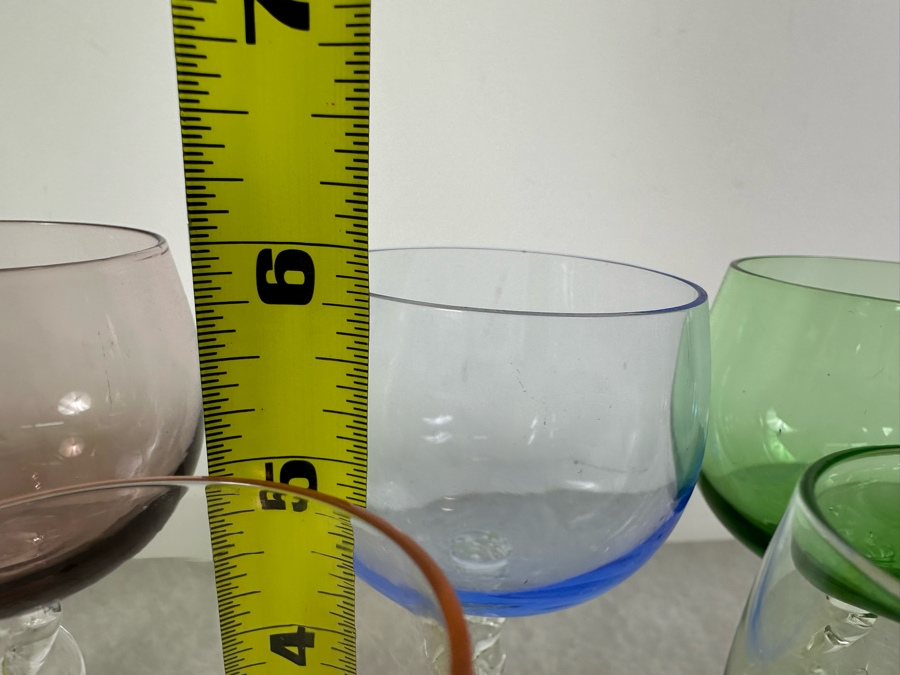 (15) Small Colored Stemware Glasses 5.5'H & 5.75'H