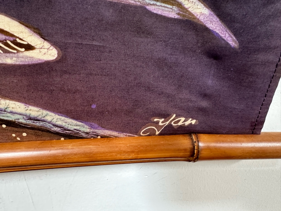 Just Added - Dragonfly Batik Wall Hanging Signed Yan 28' X 36'