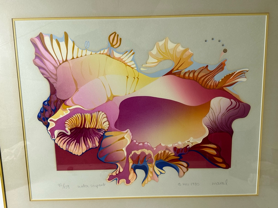 Just Added - Vintage 1980 Marcel Artist Signed Print Titled 'Water ...