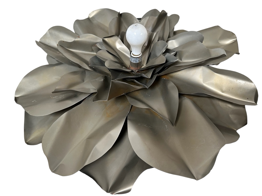 Just Added - Magnolia Blossom Distressed Metal Ceiling Light Fixture 32'W