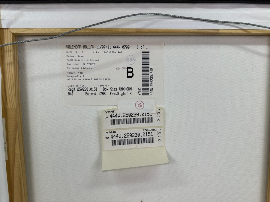 Just Added - Tim Yanke 'Dragonfly I' Hand Signed Limited Edition Giclee ...