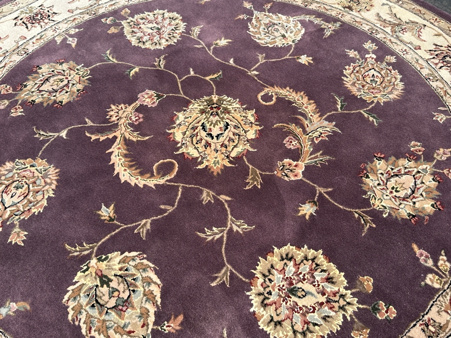 Just Added - Nourison Wool Round Purple Area Rug 73”W