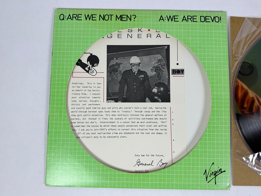 DEVO - Q: Are We Not Men? A: We Are Devo! VP2106 Picture Disc 1978 Virgin Vinyl Record UK Import