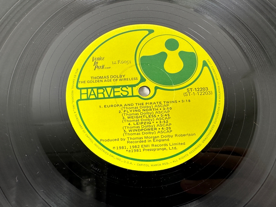 Thomas Dolby - The Golden Age Of Wireless ST-12203 Harvest Records Vinyl Record 1982