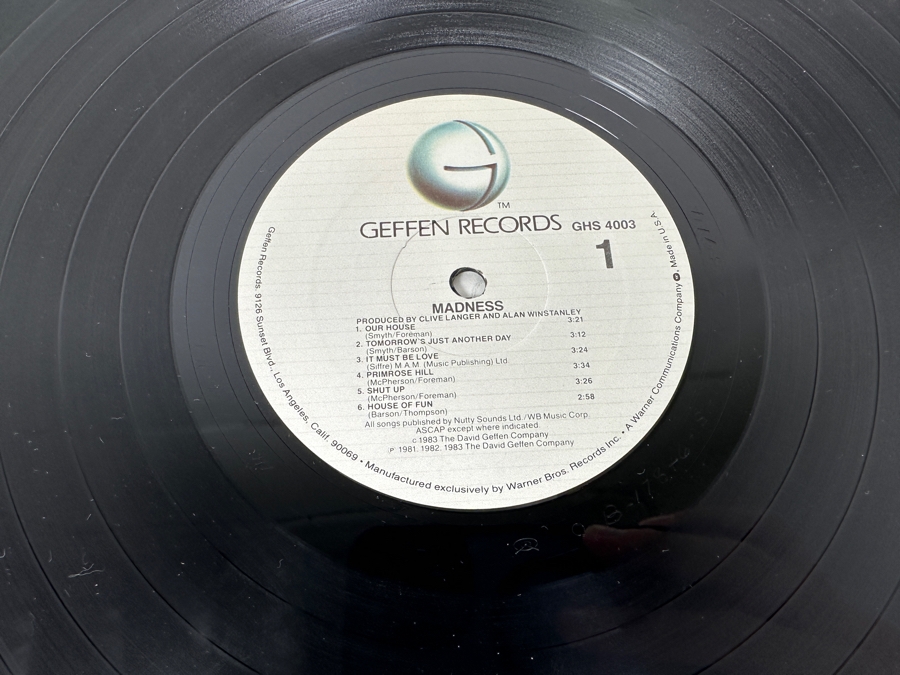 Madness - Madness GHS 4003 Geffen Records Vinyl Record 1983 Promo Copy