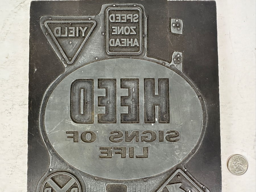 Vintage Original National Safety Council Metal Press Block Printing ...