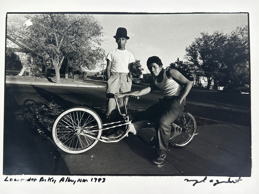 Miguel Gandert (B. 1956, New Mexico) 1983 Signed B&W Photograph Titled 'Lowrider Bike ...