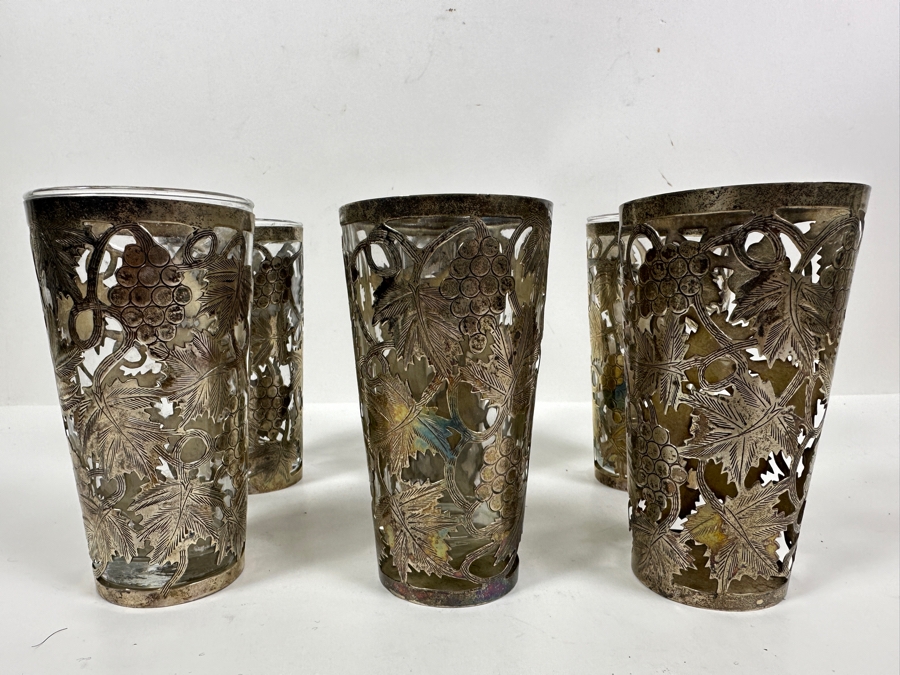 Just Added - Vintage Sterling Silver Overlay Glasses Total Sterling Weight W/O Glass 343.7g ...