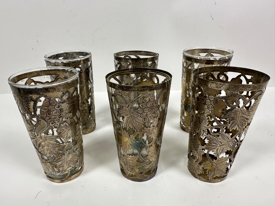 Just Added - Vintage Sterling Silver Overlay Glasses Total Sterling Weight W/O Glass 343.7g ...