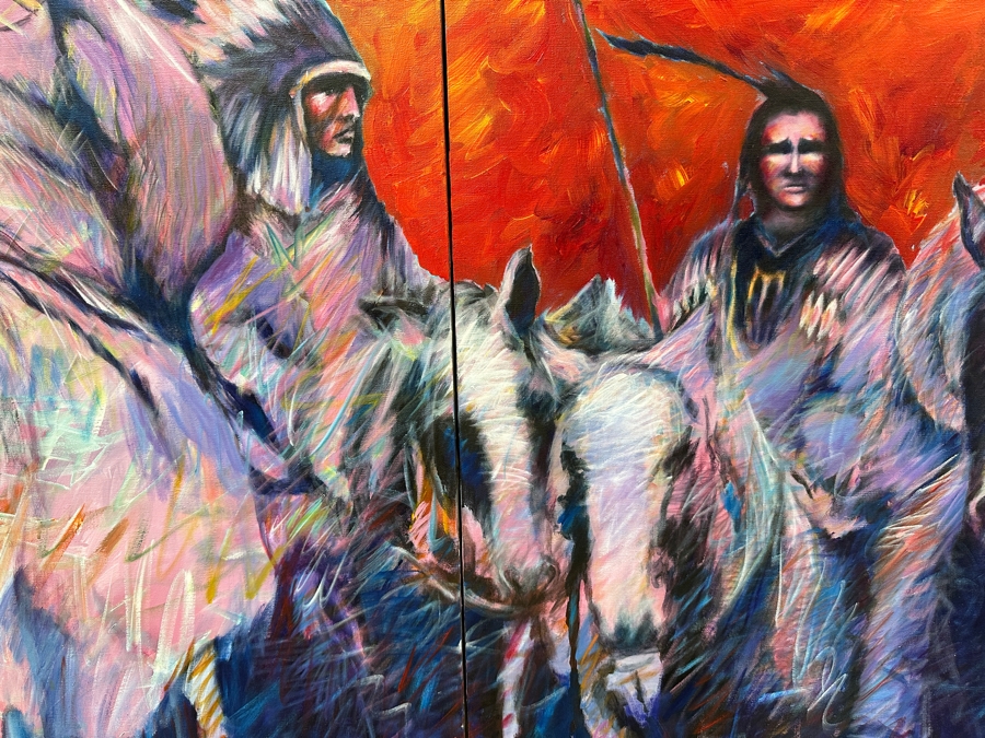 Gerrit Greve (1948-2024, Cardiff by the Sea, CA) Original Acrylic Diptych Painting On Canvas ...