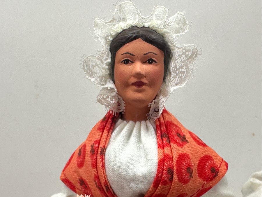 (3) Vintage French Santon D'Argile Clay Dolls Depicting Country Women ...