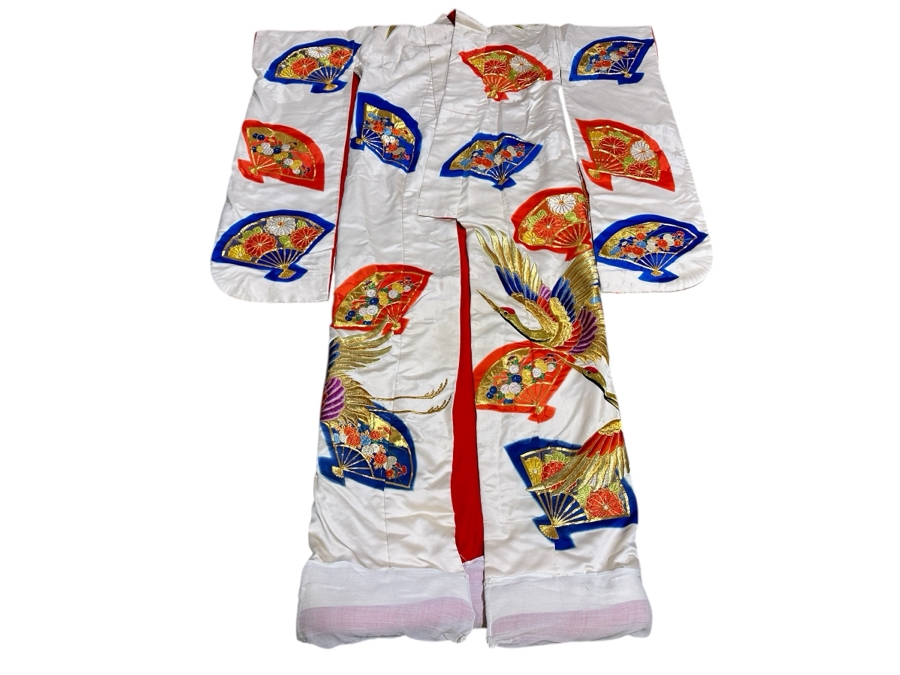Huge Vintage Japanese Silk Uchikake Wedding Kimono Featuring Gold ...