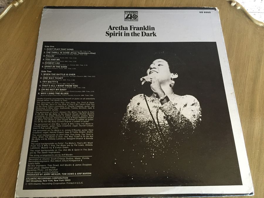 Aretha Franklin ‎- Spirit In The Dark - Atlantic ‎- SD 8265
